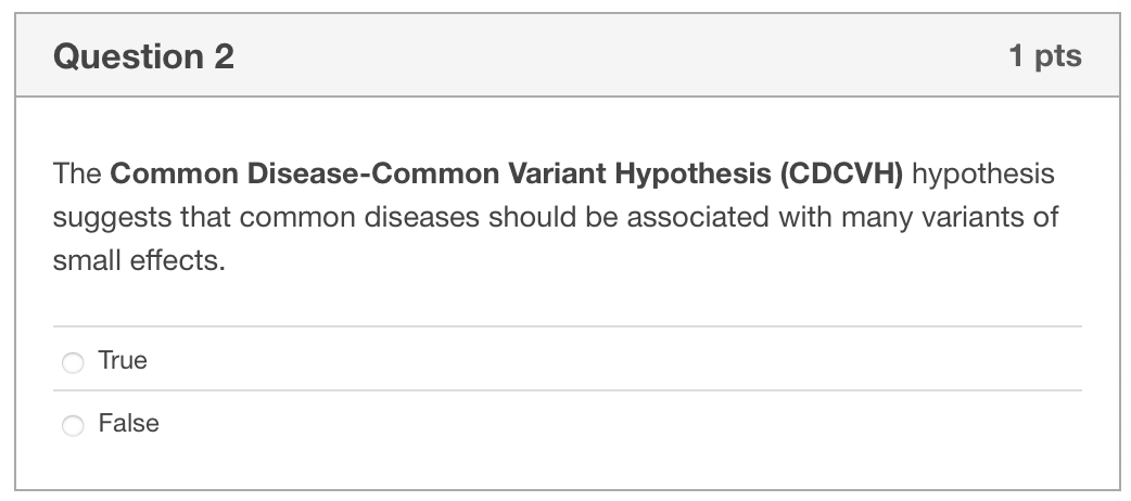 Solved Question 2The Common Disease-Common Variant | Chegg.com