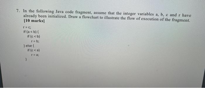Solved 7 In The Following Java Code Fragment Assume That