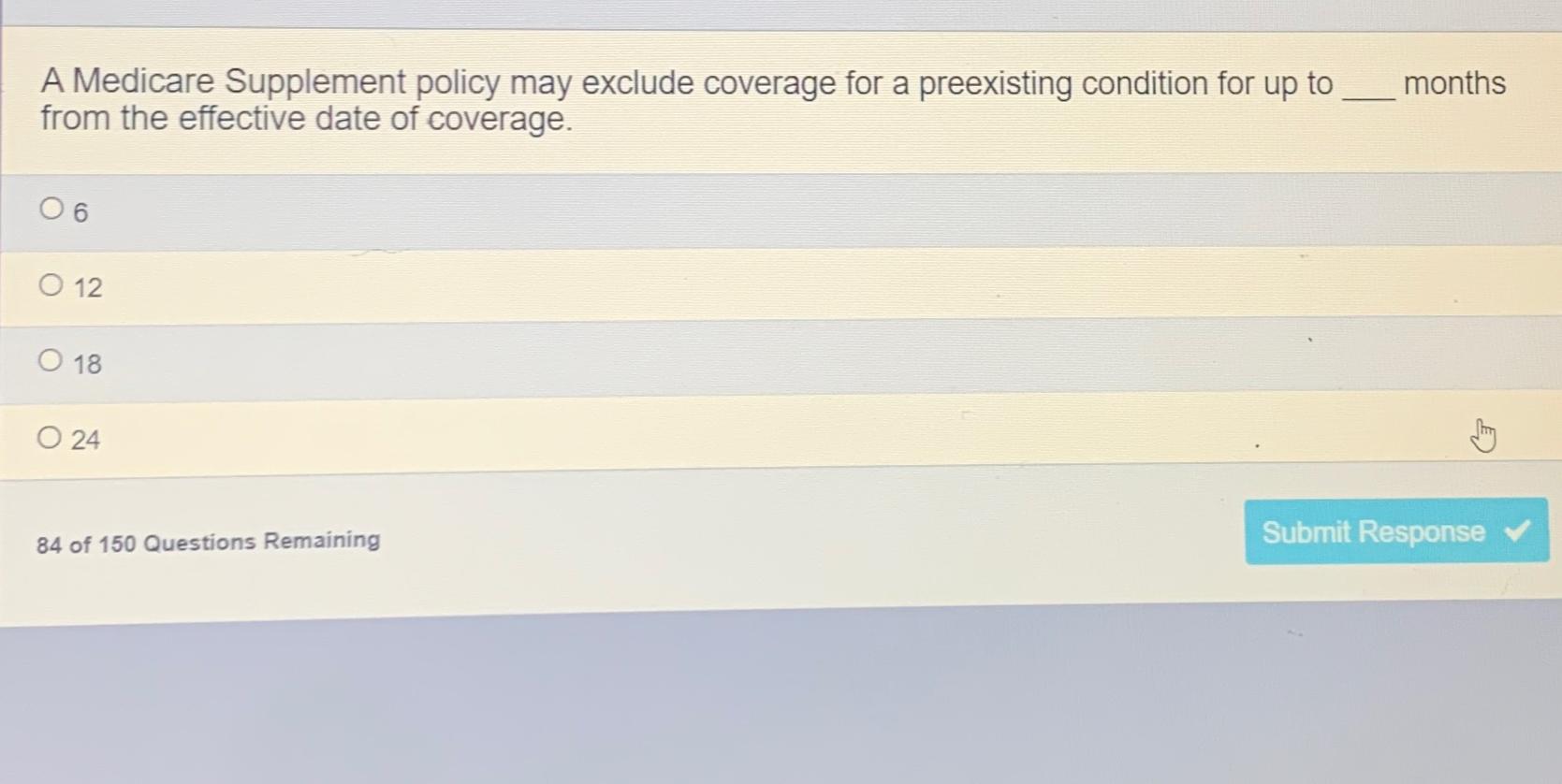 Solved A Medicare Supplement policy may exclude coverage for | Chegg.com