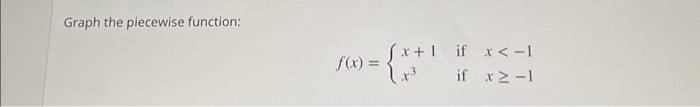 Solved Graph the piecewise function: f(x)={x+1x3 if if | Chegg.com
