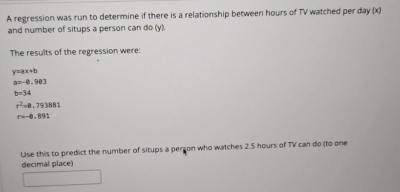 Solved A regression was run to determine if there is a | Chegg.com