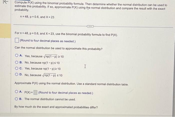 Solved Compute P(X) using the binomial probability formula. | Chegg.com