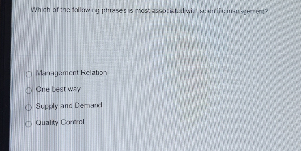 Solved Which of the following phrases is most associated | Chegg.com