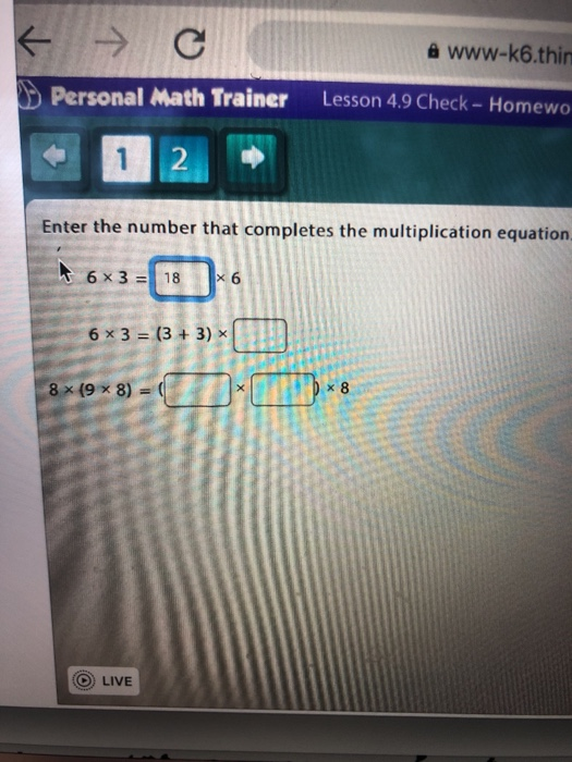 Solved & www-k6.thir 9 Personal Math Trainer Lesson 4.9 | Chegg.com