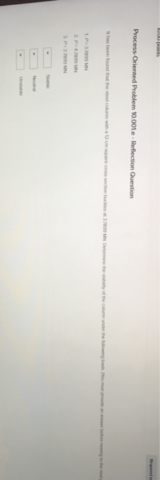 Solved Process-Oriented Problem 10.001 - Euler buckling Pp | Chegg.com