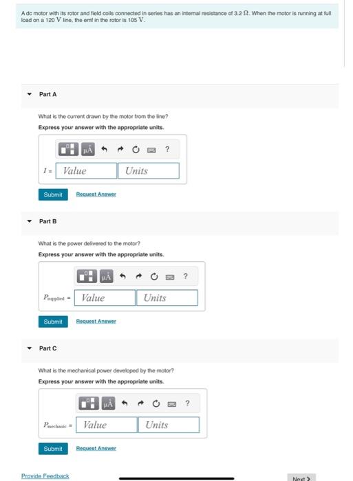 Solved A de motor with its rofor and field coils connocted | Chegg.com