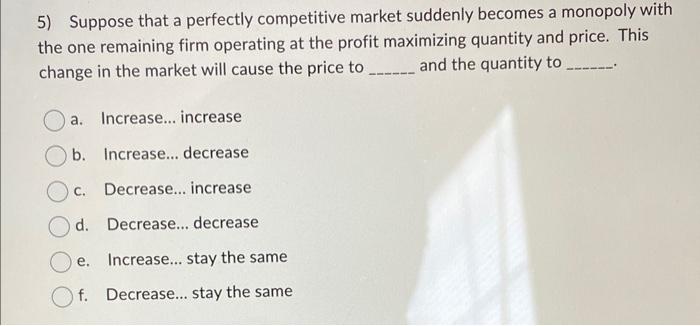 Solved 5) Suppose that a perfectly competitive market | Chegg.com