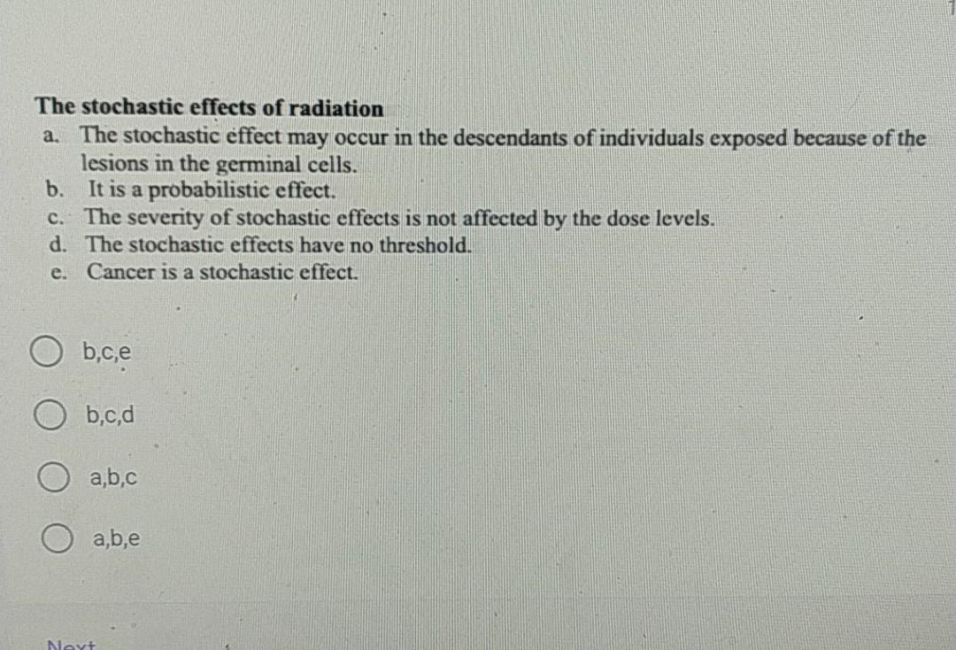 Solved The stochastic effects of radiation a. The stochastic | Chegg.com Solved The stochastic effects of radiation a. The stochastic | Chegg.com
