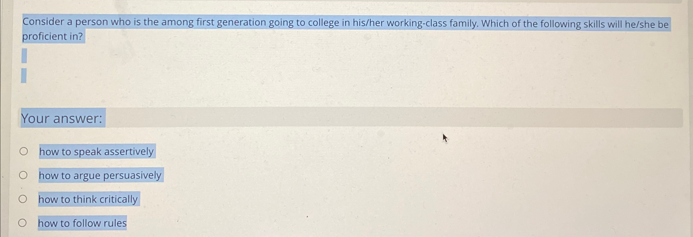 Solved Consider a person who is the among first generation | Chegg.com