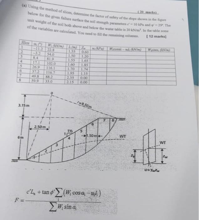 Solved (a) Lsing the method of slices, detertine the factor | Chegg.com
