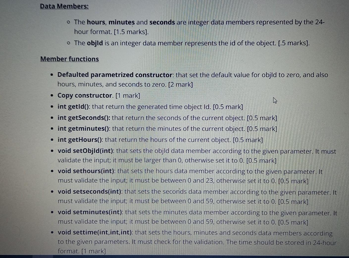 Solved Part1: [20 Marks] Define and implement a class My | Chegg.com