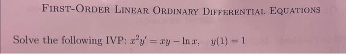 Solved First Order Linear Ordinary Differential Equations