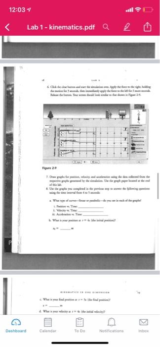 12:03 Lab 1 - kinematics.pdf Q KINEMATICS IN ONE | Chegg.com