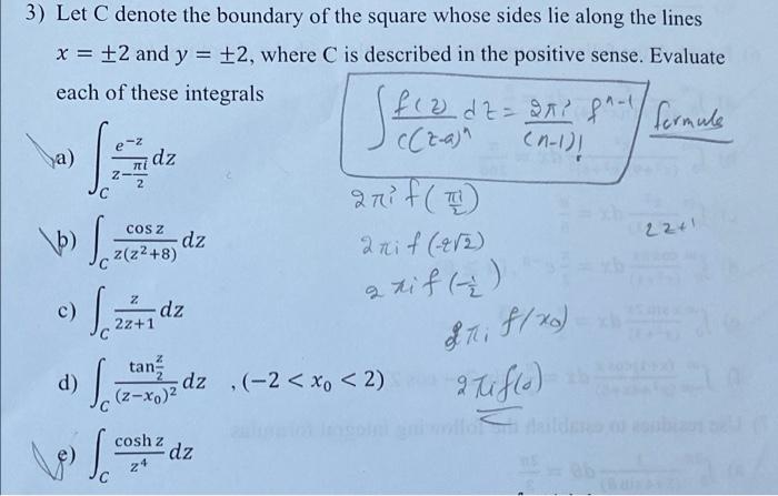 Solved 3) Let C denote the boundary of the square whose | Chegg.com