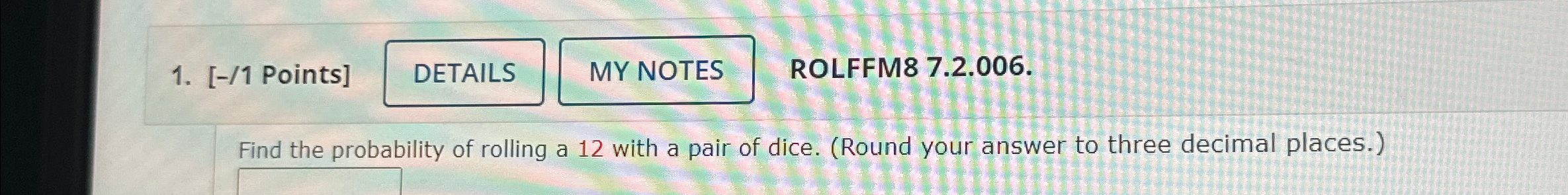 Solved Find the probability of rolling a 12 ﻿with a pair of | Chegg.com