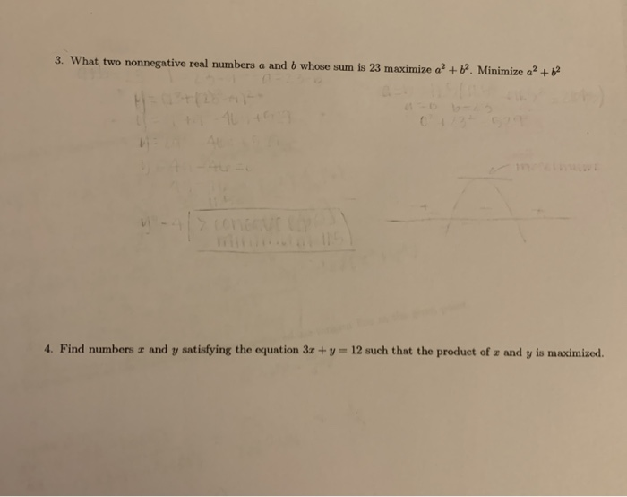 Solved 3. What two nonnegative real numbers a and b whose | Chegg.com
