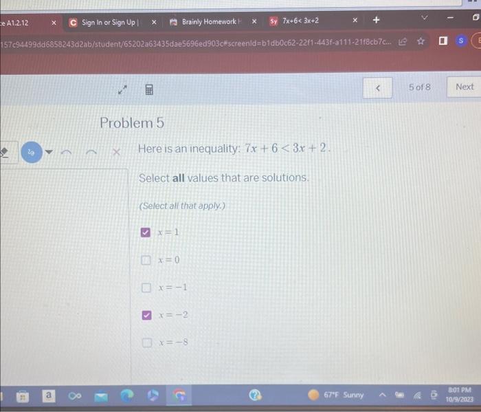 Solved Here is an inequality: 7x+6