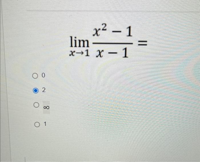 Solved limx→1x−1x2−1= | Chegg.com