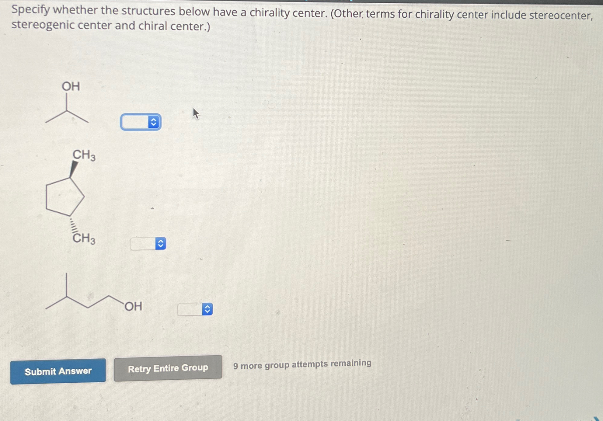 Solved Specify whether the structures below have a chirality | Chegg.com