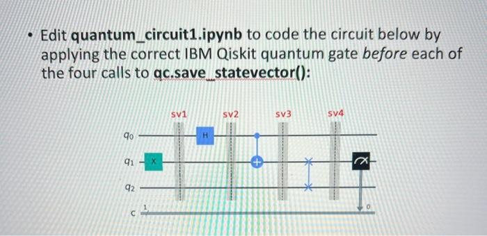Solved - Edit quantum_circuit1.ipynb to code the circuit | Chegg.com