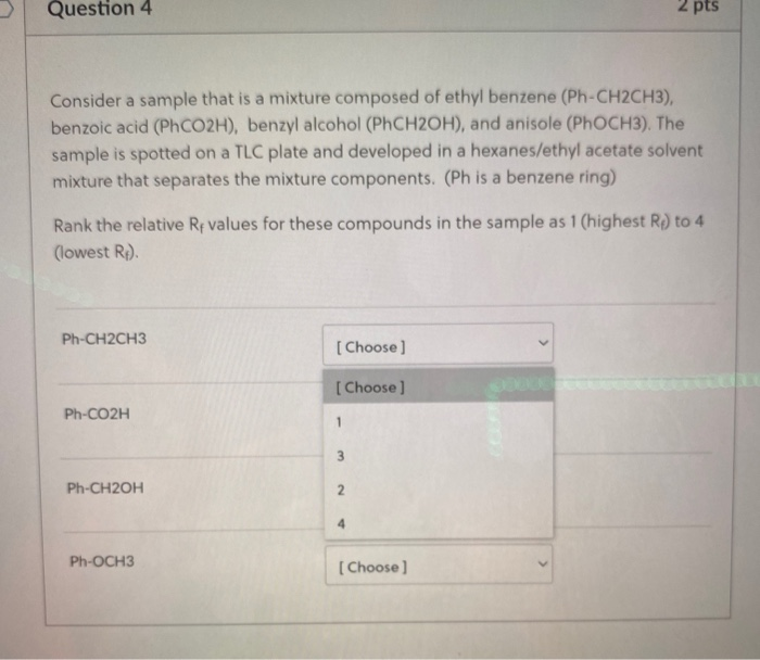 Solved Question 4 2 pts Consider a sample that is a mixture | Chegg.com