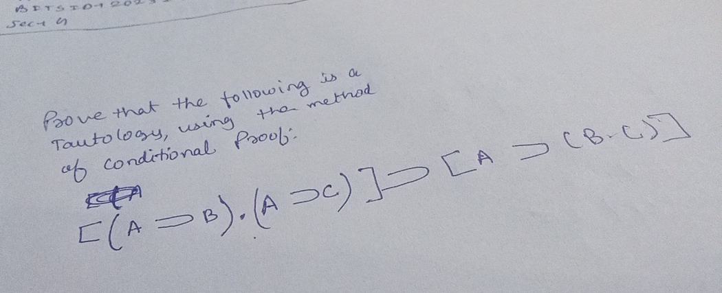 Solved Prove that the following is a Tautologs, using the | Chegg.com