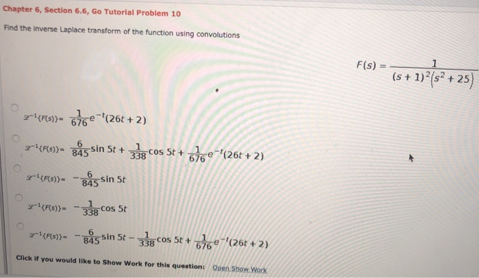 Solved Chapter 6, Section 6.6, Go Tutorial Problem 10 Find | Chegg.com