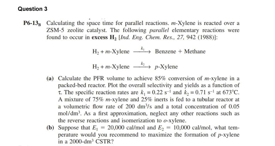 Solved Question 3 P6-138 Calculating the space time for | Chegg.com