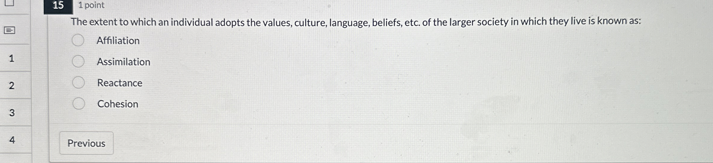 Solved 151 ﻿pointThe extent to which an individual adopts | Chegg.com