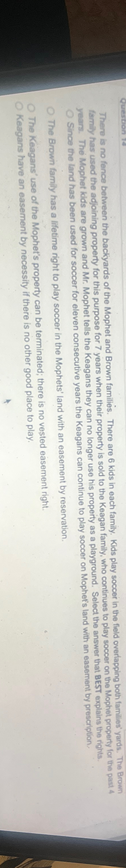 Solved There is no fence between the backyards of the Mophet | Chegg.com