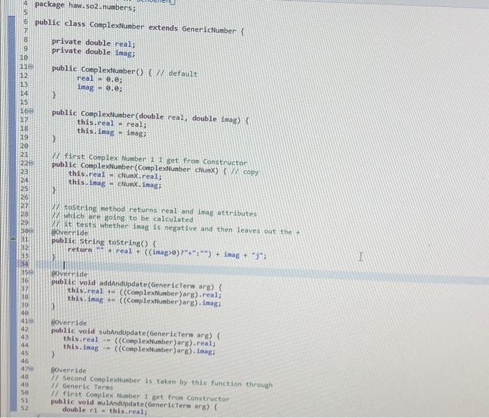 Solved package haw.so2, numbers; public class Complexwumber | Chegg.com