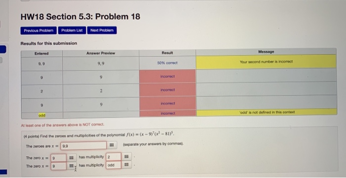 Solved HW18 Section 5.3: Problem 18 Previous Problem Problem | Chegg.com