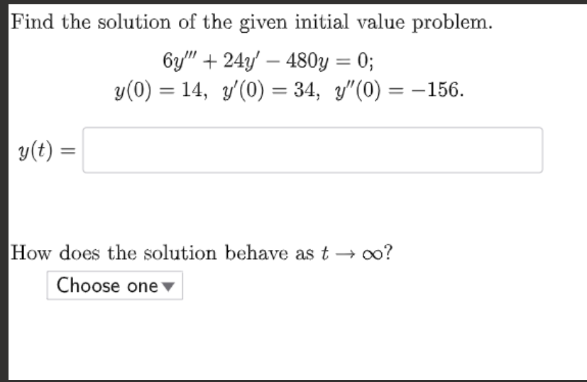 Solved Find the solution of ﻿the given initial value | Chegg.com