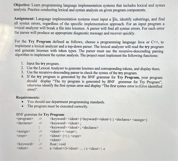 Solved Objective Learn Programming Language Implementation