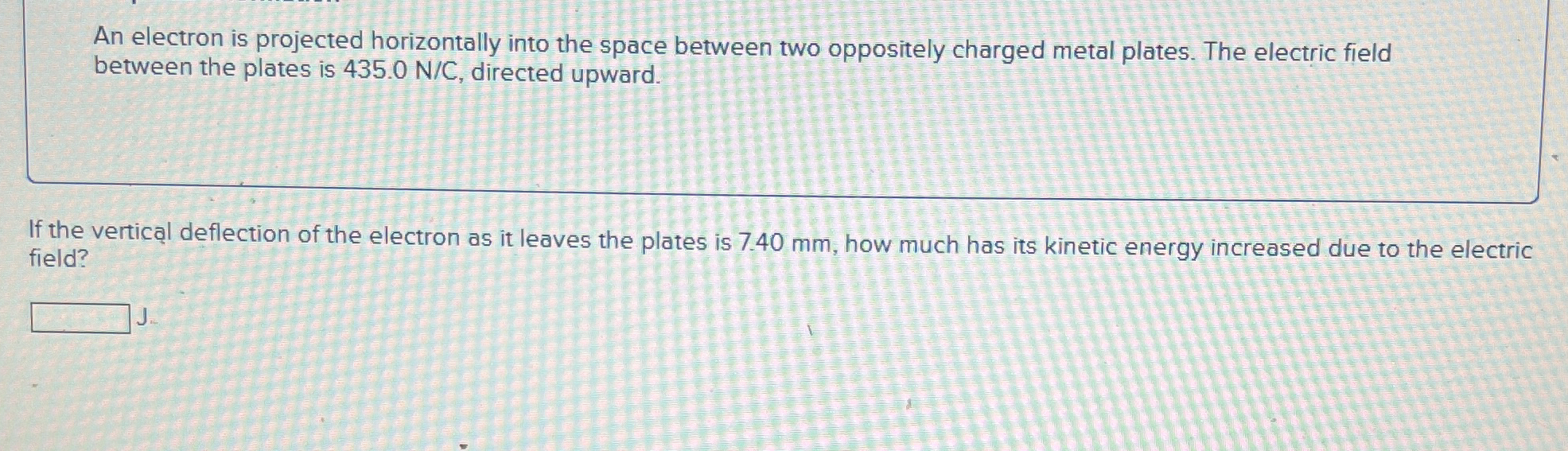 Solved An electron is projected horizontally into the space | Chegg.com