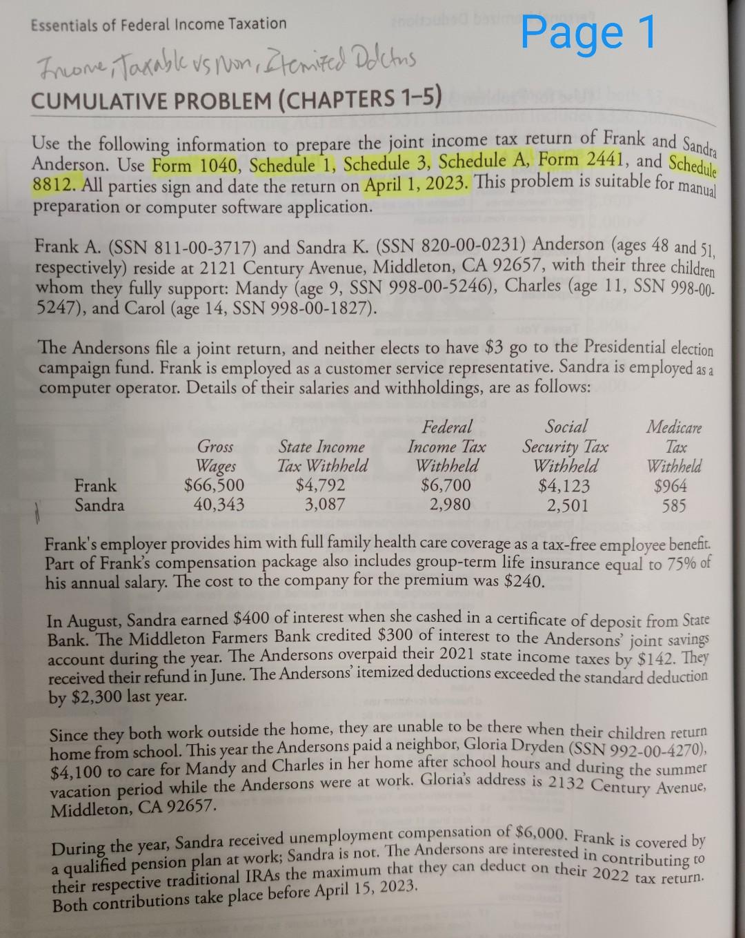 Use the following information to prepare the joint | Chegg.com