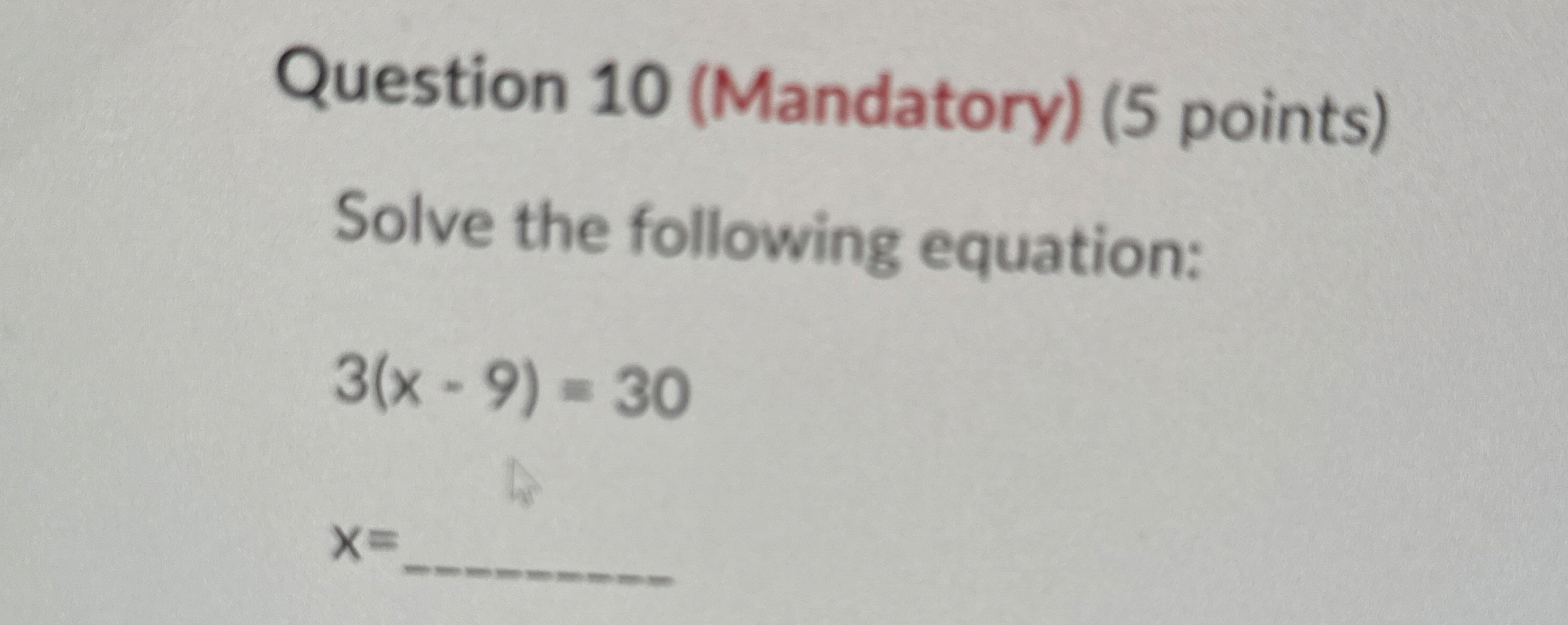 Solved Question 10 (Mandatory) (5 ﻿points)Solve the | Chegg.com