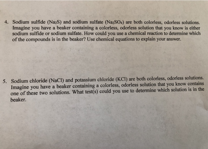 Solved 4. Sodium sulfide and sodium sulfate are both | Chegg.com