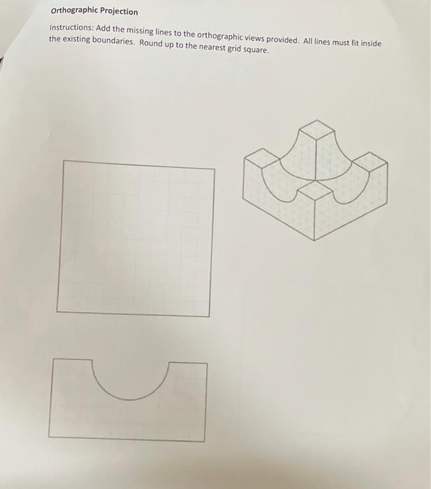 Solved Orthographic Projection Instructions: Add the missing | Chegg.com