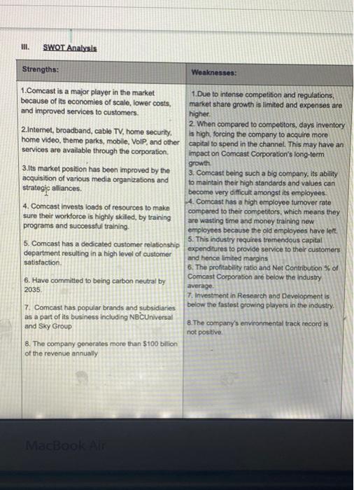 Solved I need help with strategies and recommendation for | Chegg.com