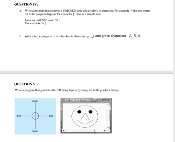 a. Write a program that receives a UNICODE code and | Chegg.com
