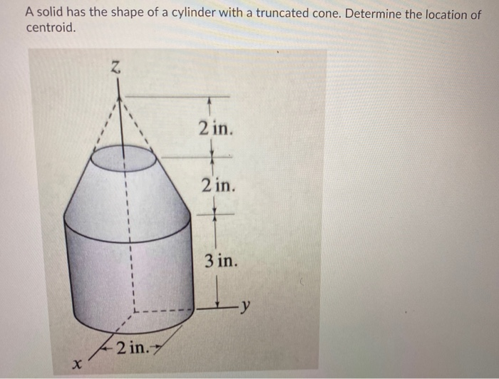 Solved A solid has the shape of a cylinder with a truncated | Chegg.com