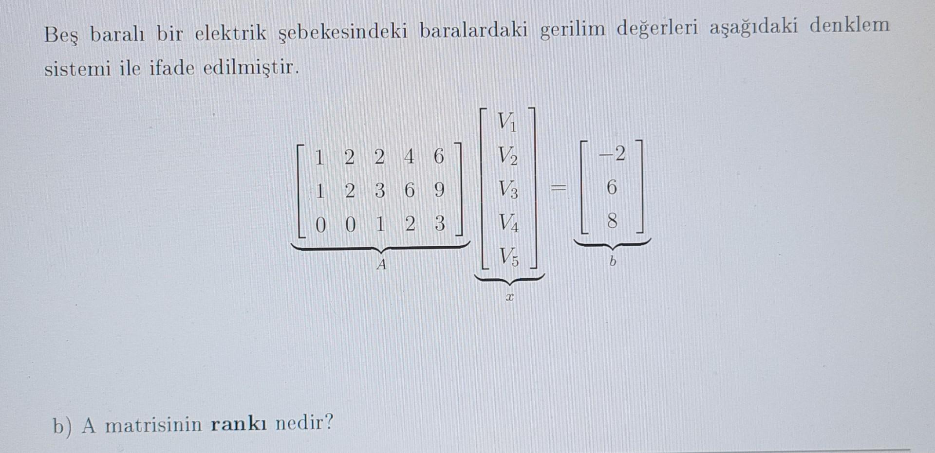 Solved The voltage values in the busbars in an electrical | Chegg.com
