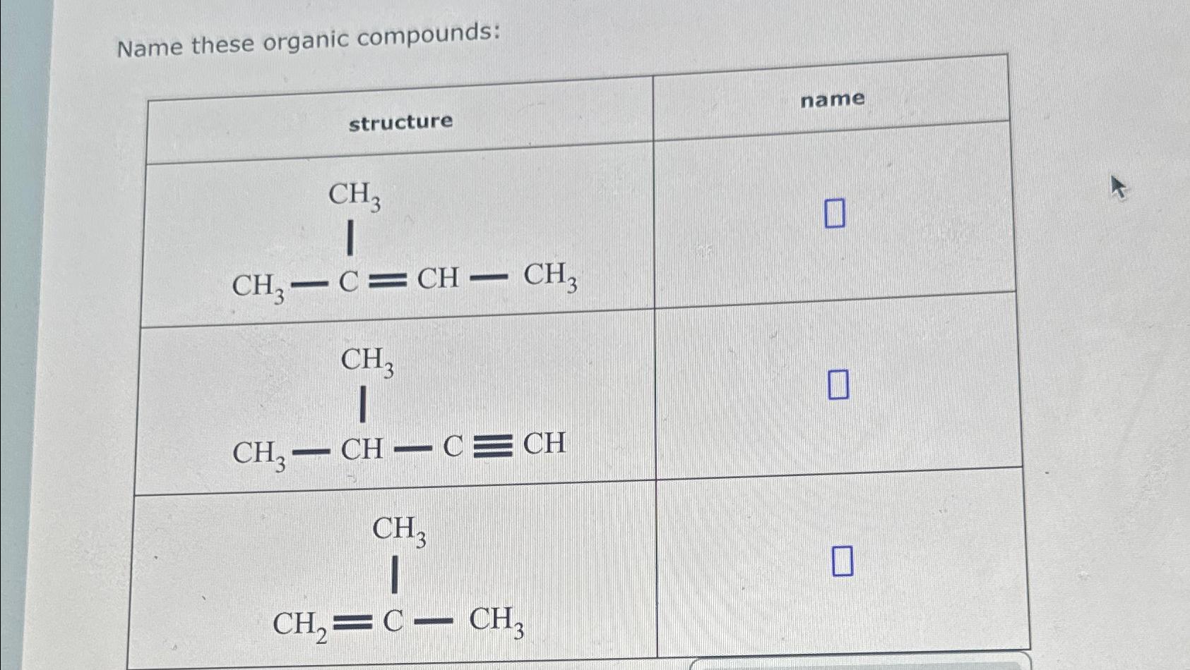 Solved Name these organic | Chegg.com