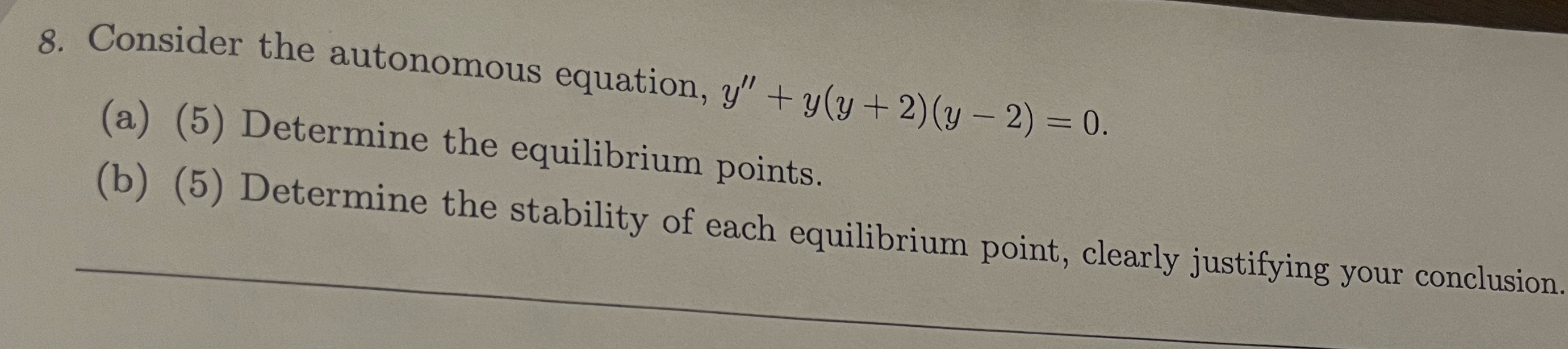 Solved Consider the autonomous equation, | Chegg.com
