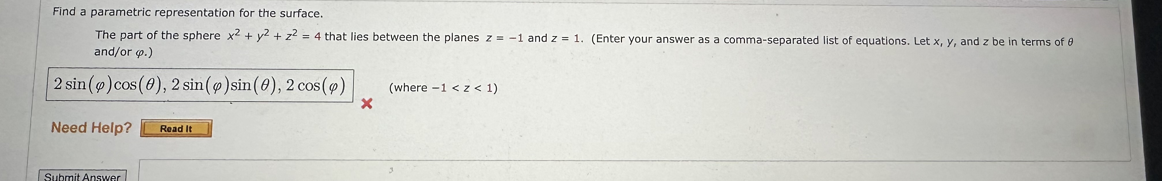 Solved Find a parametric representation for the surface.The | Chegg.com