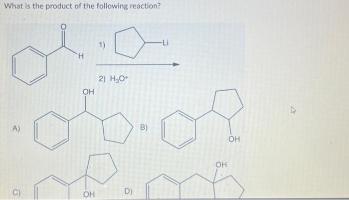 Solved What is the product of the following reaction?1) 2) | Chegg.com
