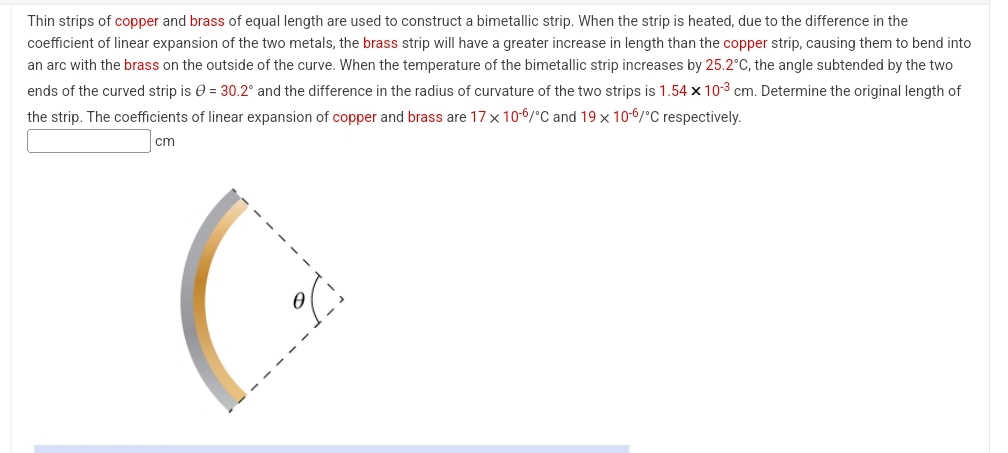 Solved Thin strips of copper and brass of equal length are | Chegg.com