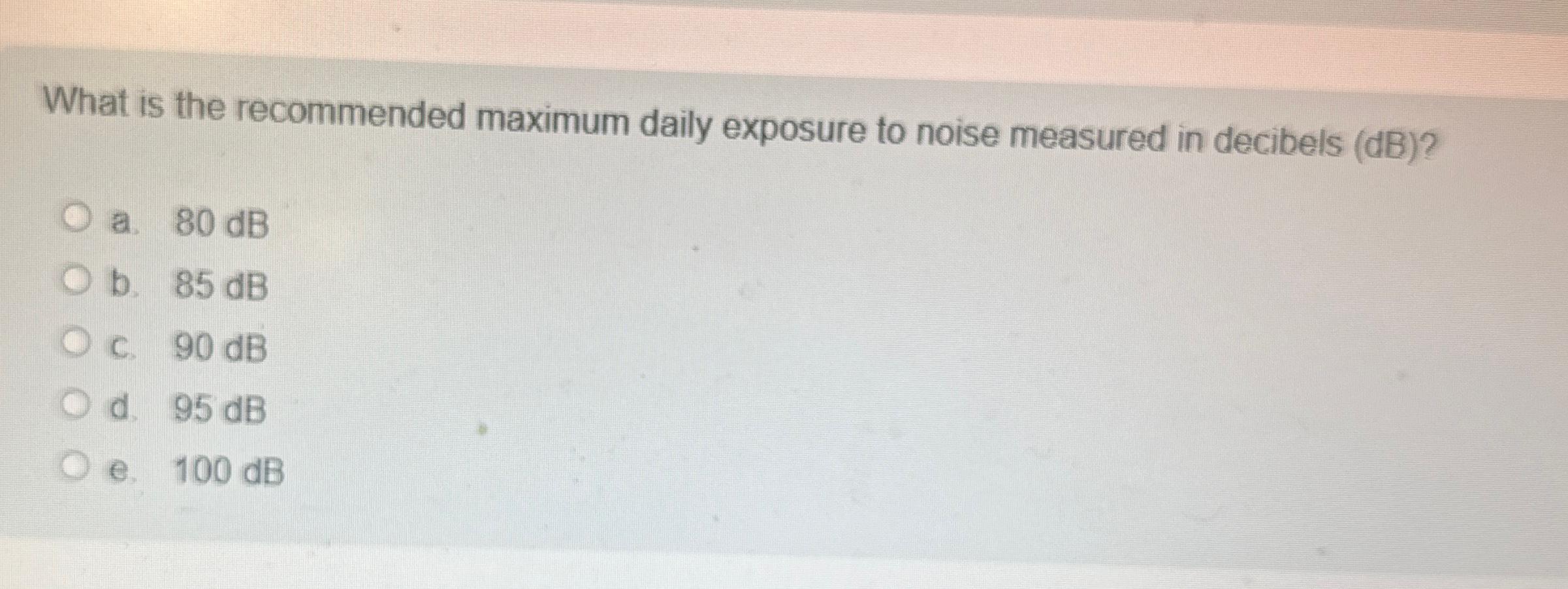 Solved What is the recommended maximum daily exposure to | Chegg.com