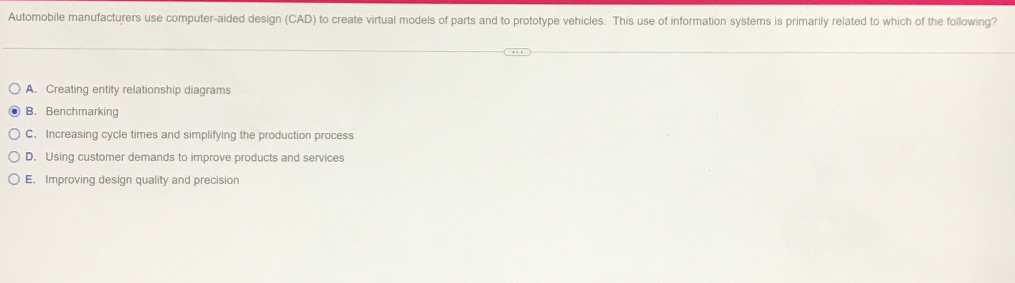 Solved Automobile manufacturers use computer-aided design | Chegg.com